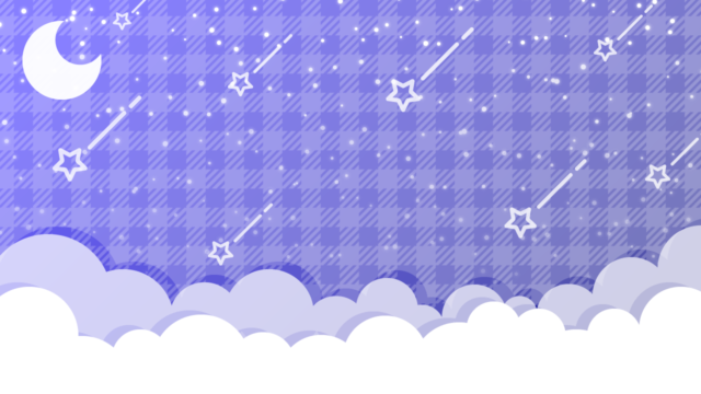 雲と月のかわいいチェック柄背景（20種）｜IPPU Material Dayo